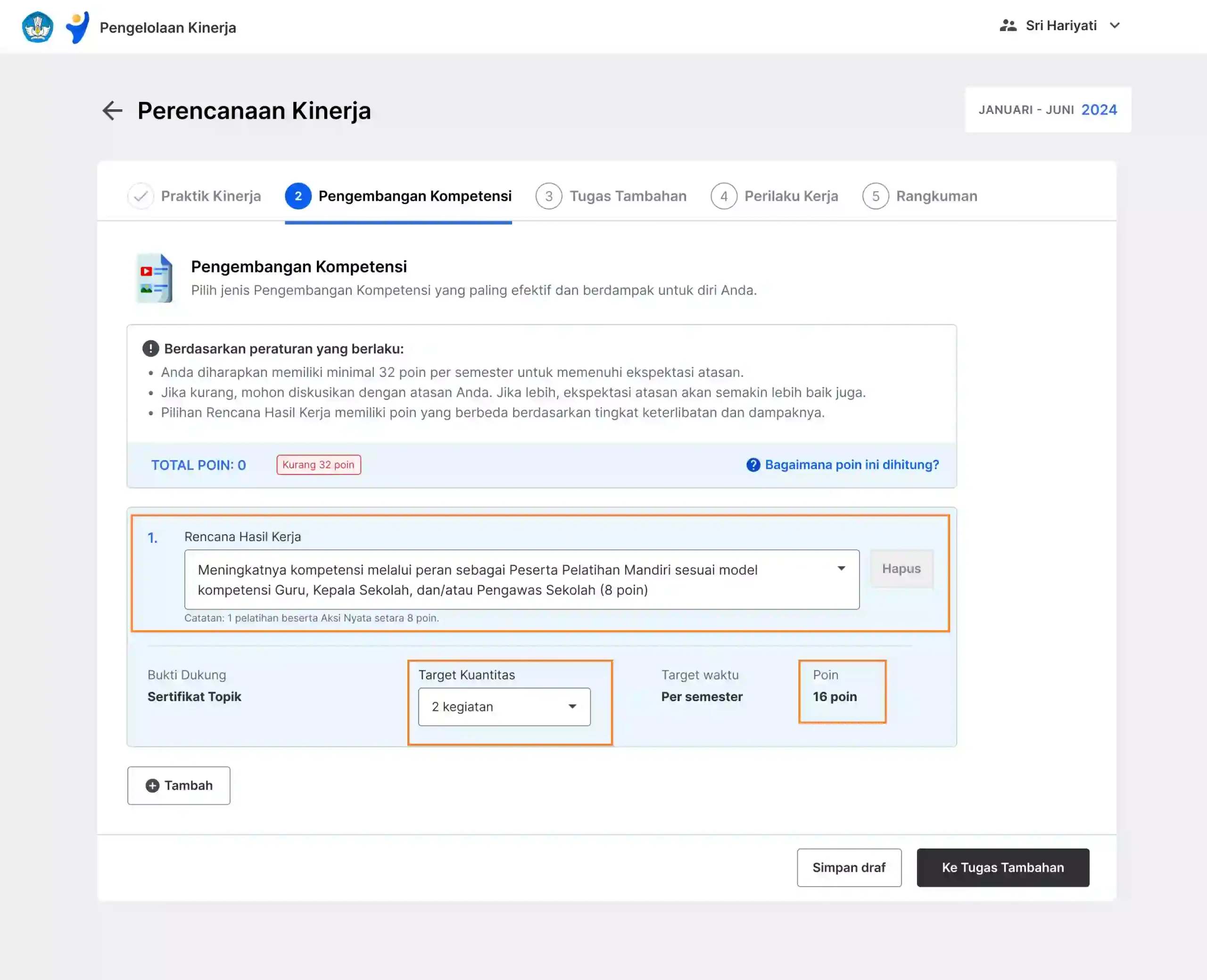 Rencana Hasil Kerja PPM Beserta Poin pengembangan kompetensi